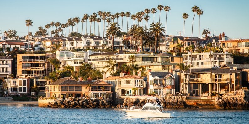 Newport Beach Harbor Sunset Print Southern California - Etsy