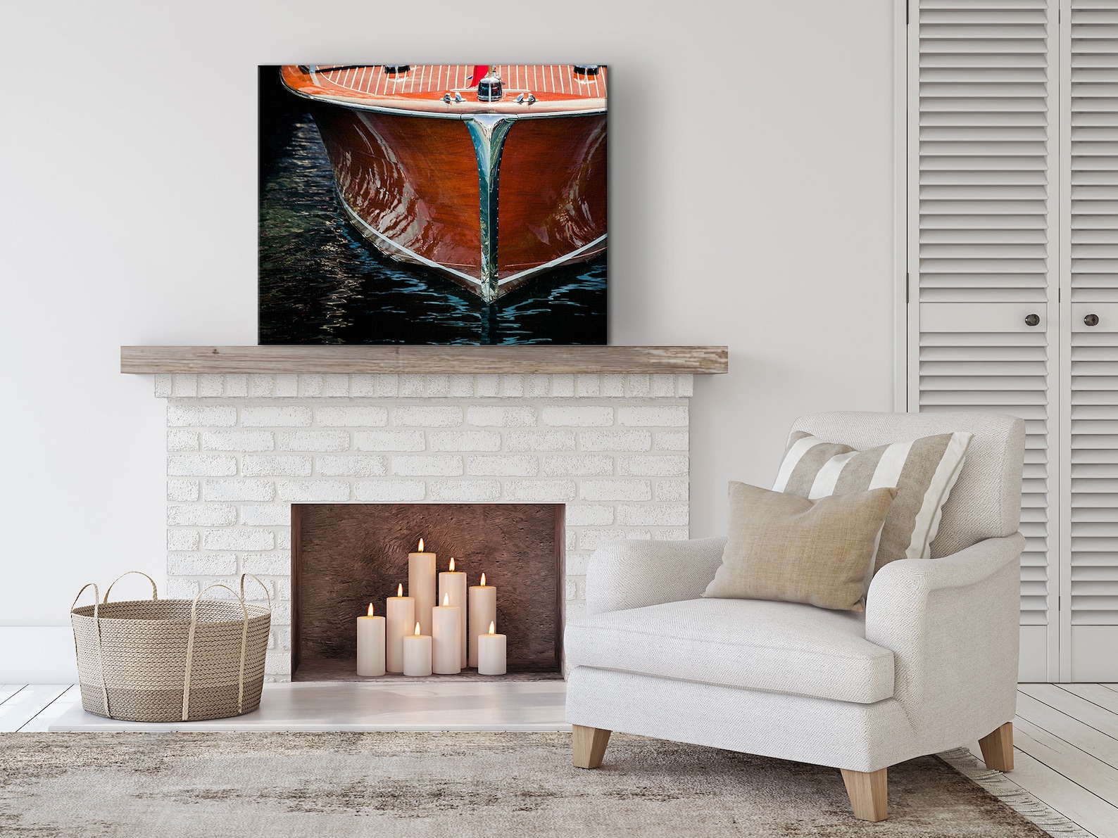 Boat Decor Nautical Lake Decor Wooden Boat Coastal Art on - Etsy