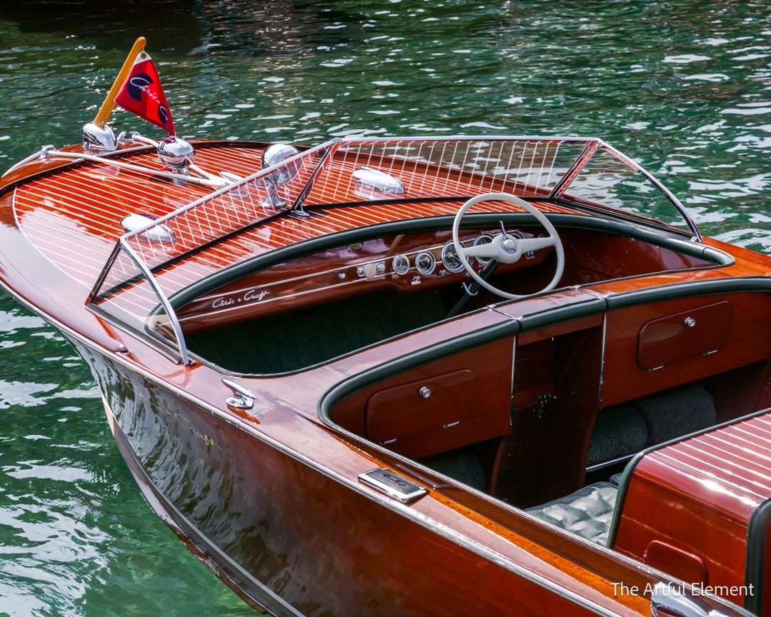 Nautical Decor - Vintage Speedboat Photo Print, Lake House Wall Art on ...