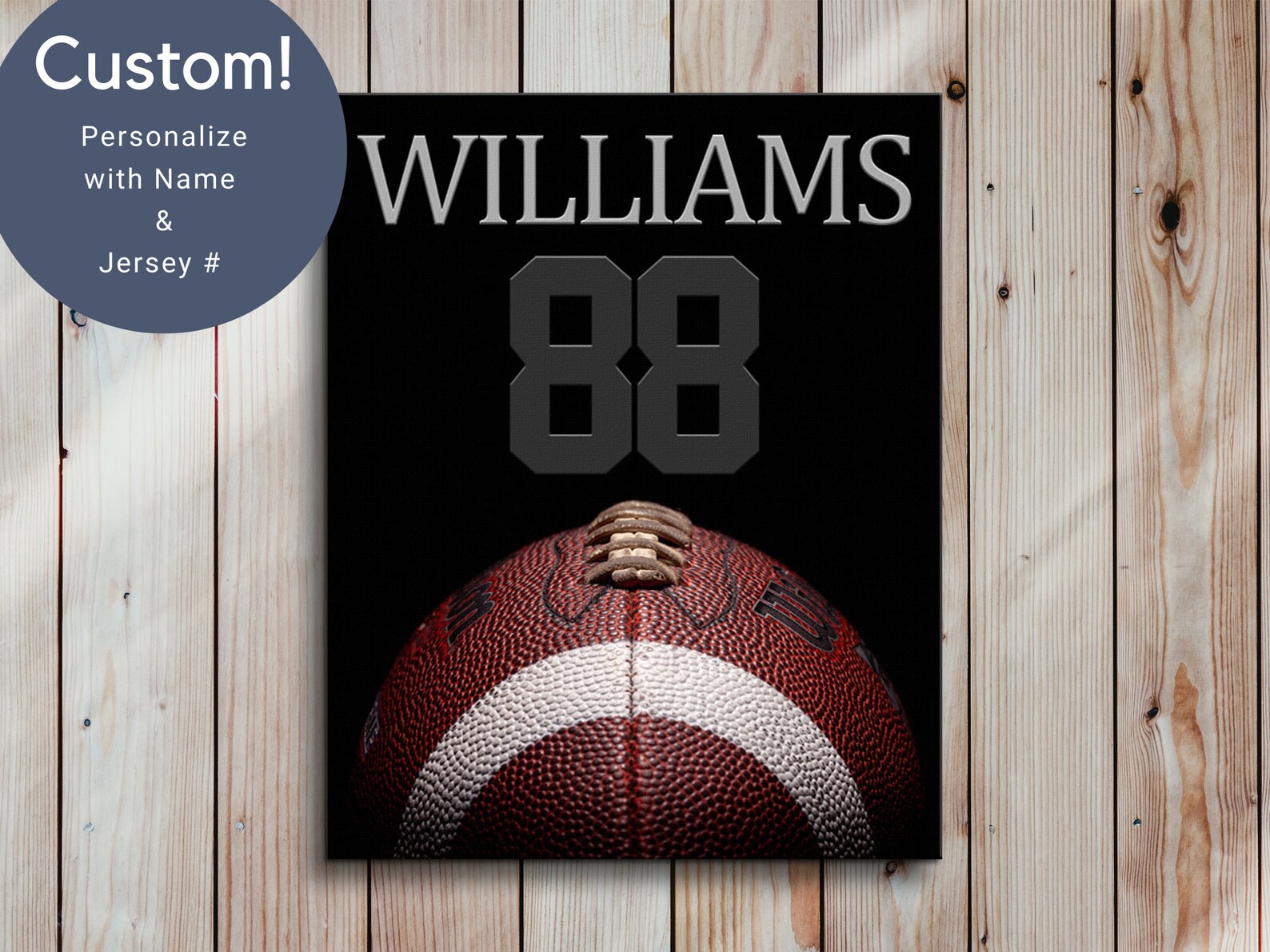 Personalized Football Gift Football Art With Name Sports - Etsy