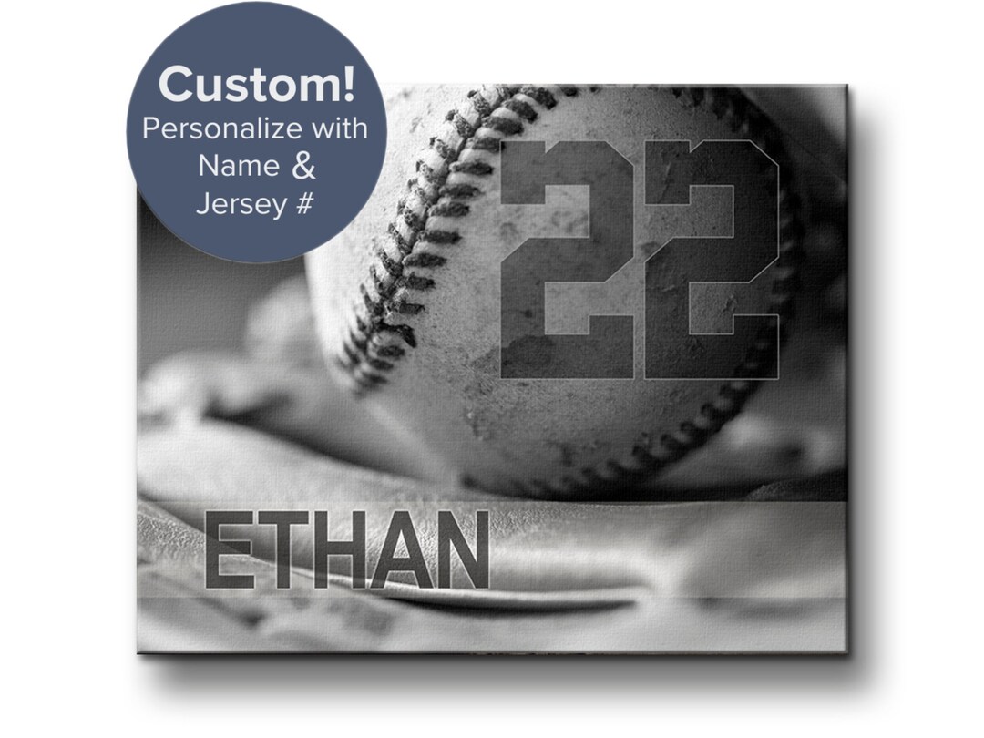 Personalized Baseball Art, Sports Wall Decor With Name, Baseball Gift ...