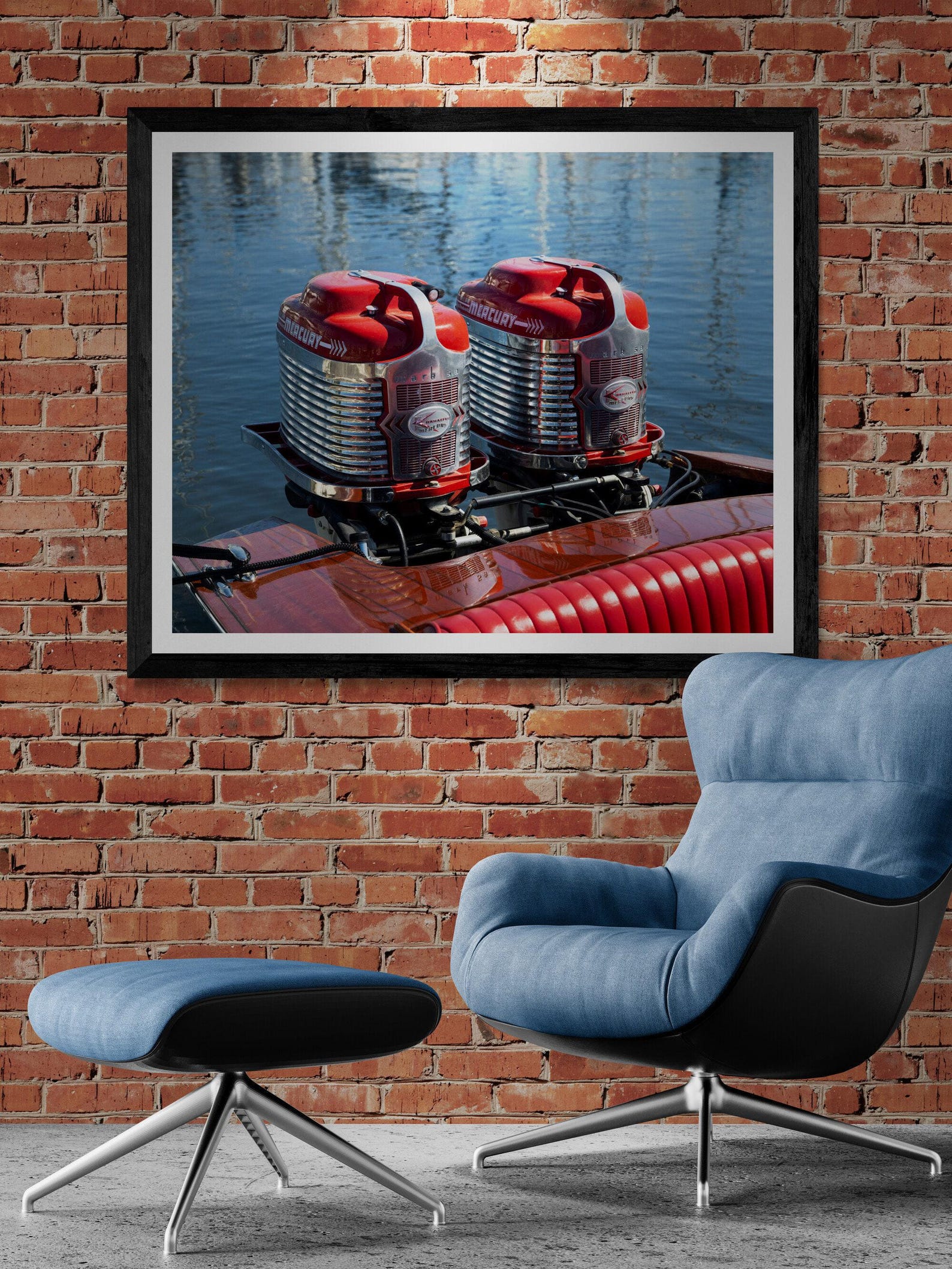 Antique Outboard Motor Nautical Decor Print, Vintage Speed Boat ...