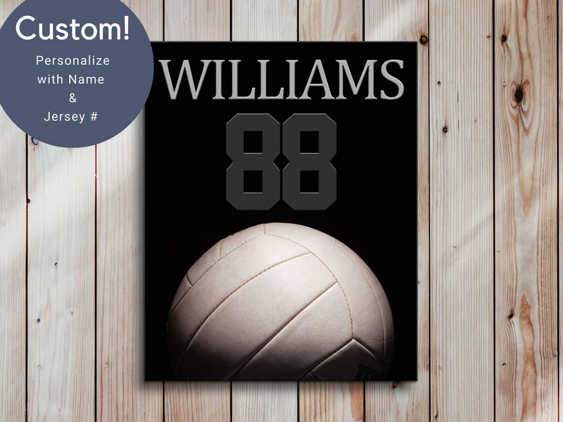Personalized Volleyball Gift Volleyball Art With Name - Etsy