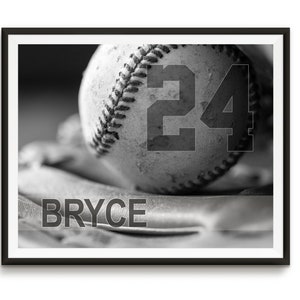 Personalized Baseball PRINTABLE Art, Baseball Gift With Name, Digital ...