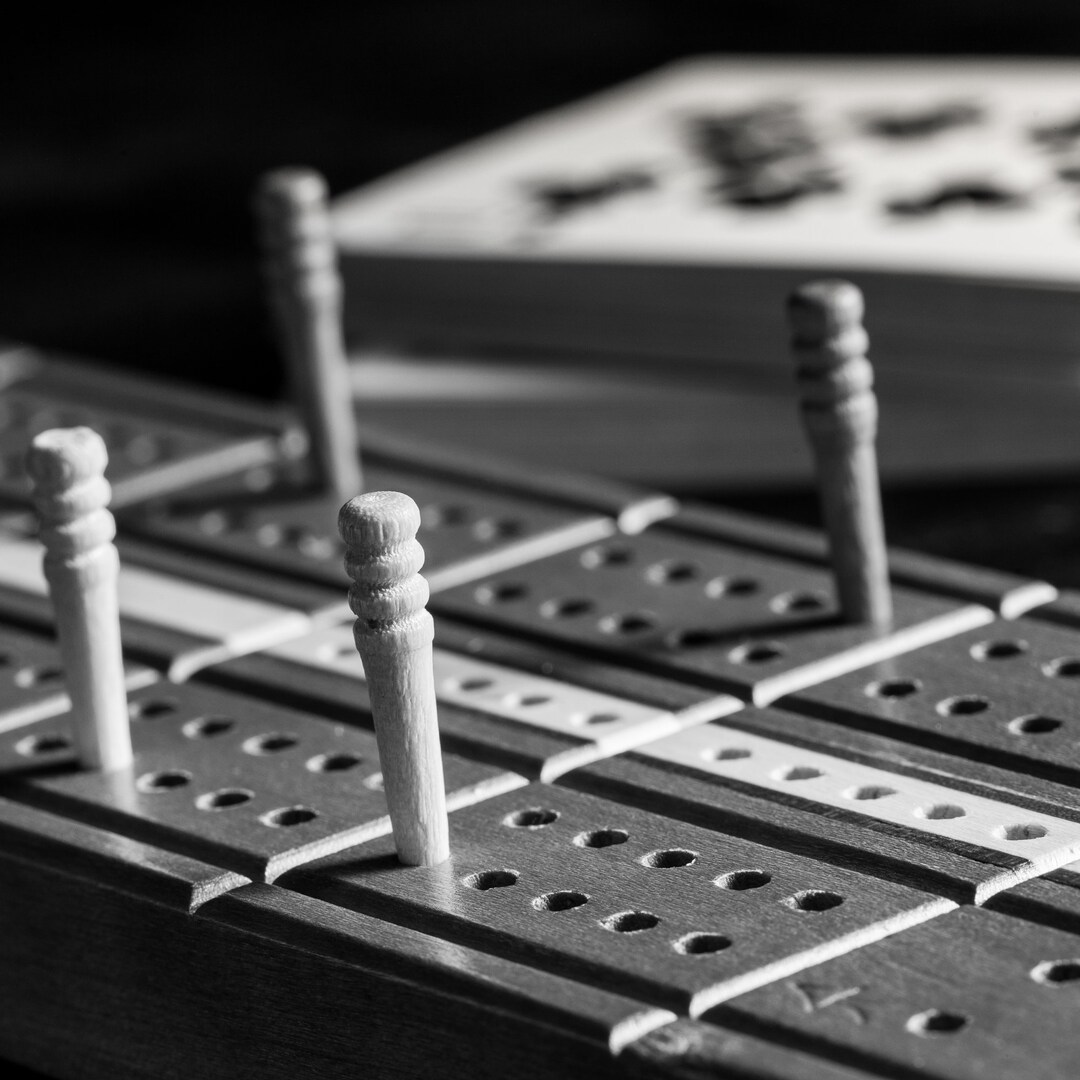 Game Room Decor, Cribbage Wall Art, Classic Board Game Black and White ...
