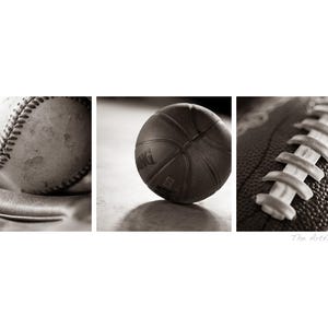 Black and White Sports Art, Sports Wall Art Prints, Kids Room Art, Set ...