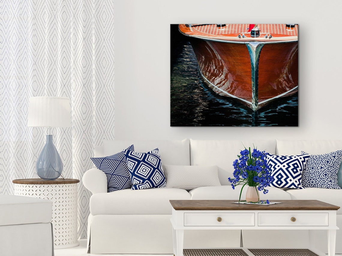 Boat Decor Nautical Lake Decor Wooden Boat Coastal Art on - Etsy