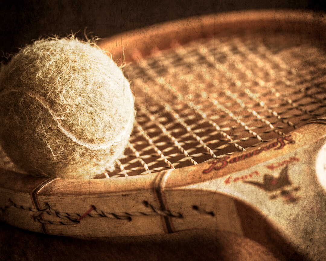 Tennis Art Print in Vintage Color, Sports Decor, Tennis Wall Art, Ball ...