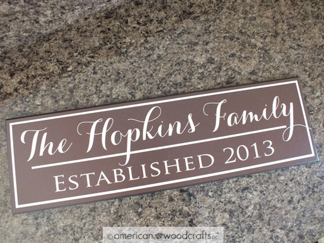 Custom Established Family Name Sign Plaque Established Family - Etsy