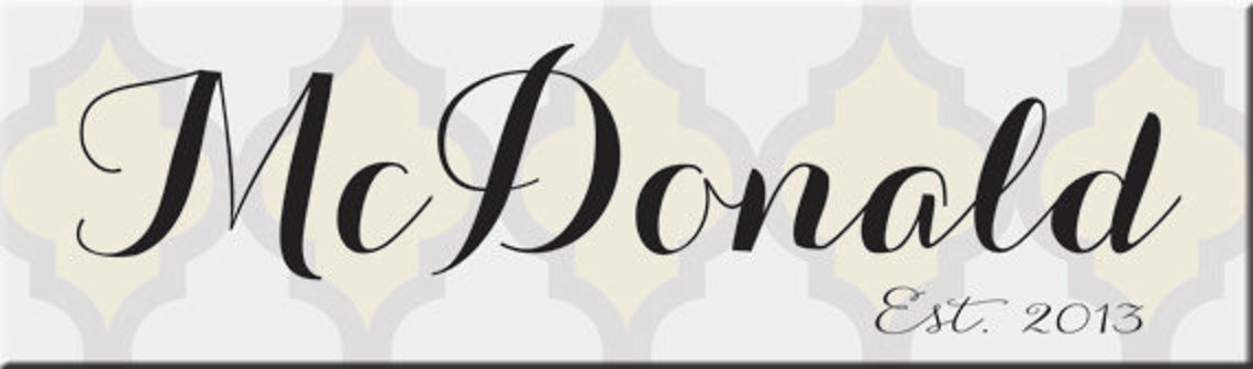 Established Sign Personalized Family Name Sign 7x24 Wedding or - Etsy