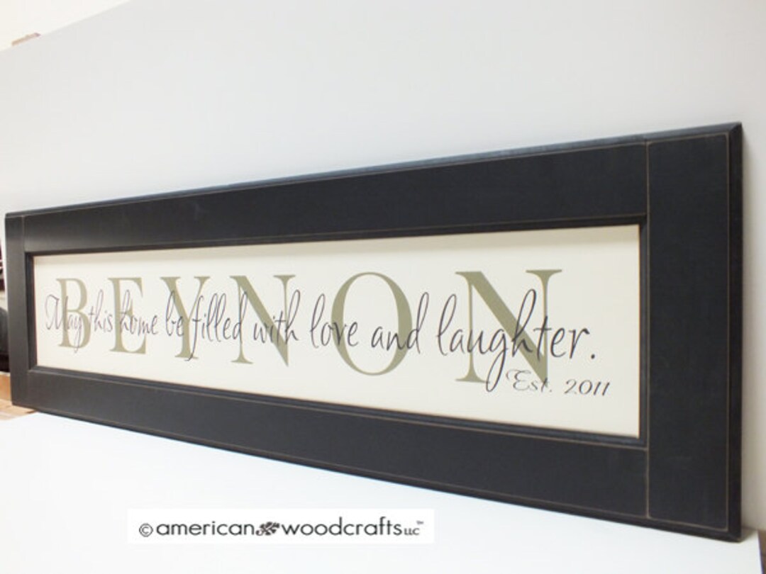 Personalized Family Name Sign Custom Name Frame 13x42 - Etsy