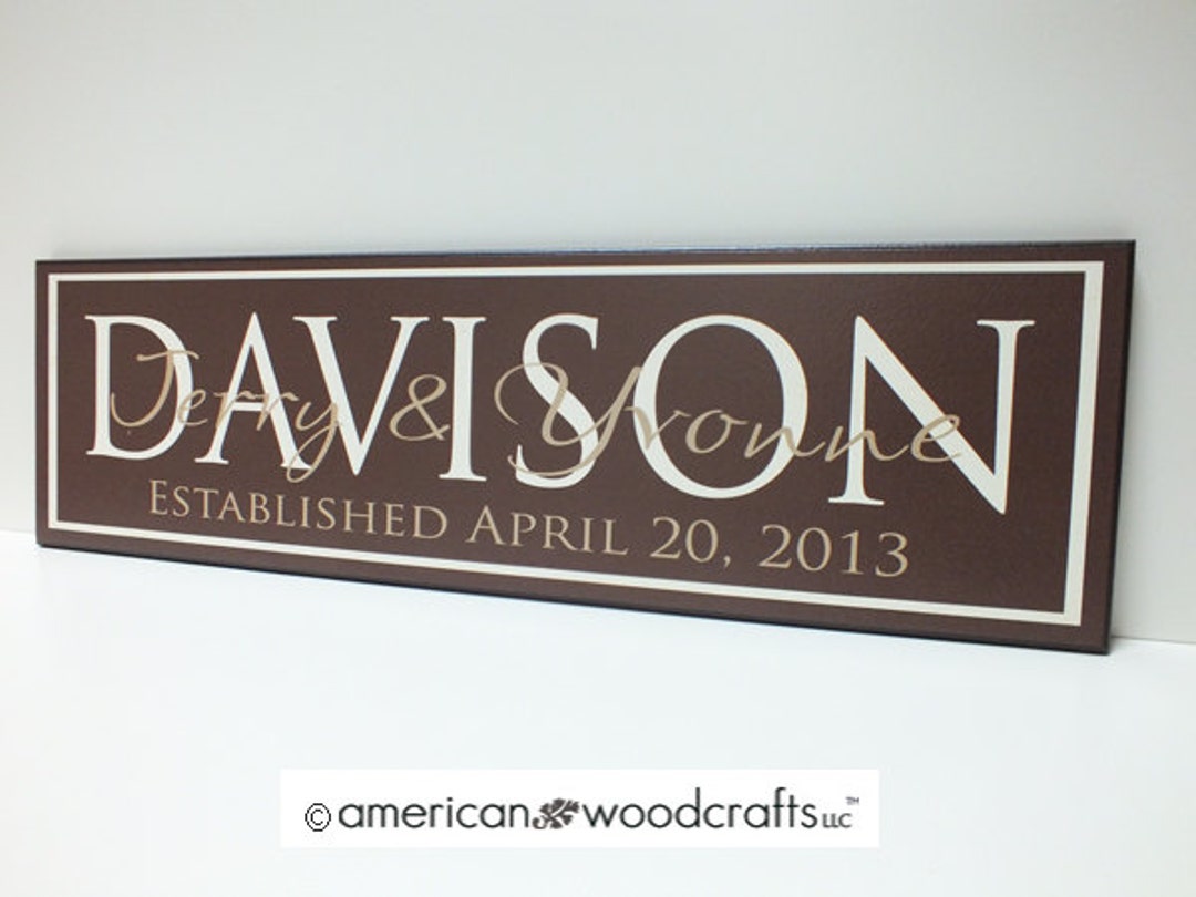Custom Personalized Family Name Sign Wedding Sign 7x24 Family ...