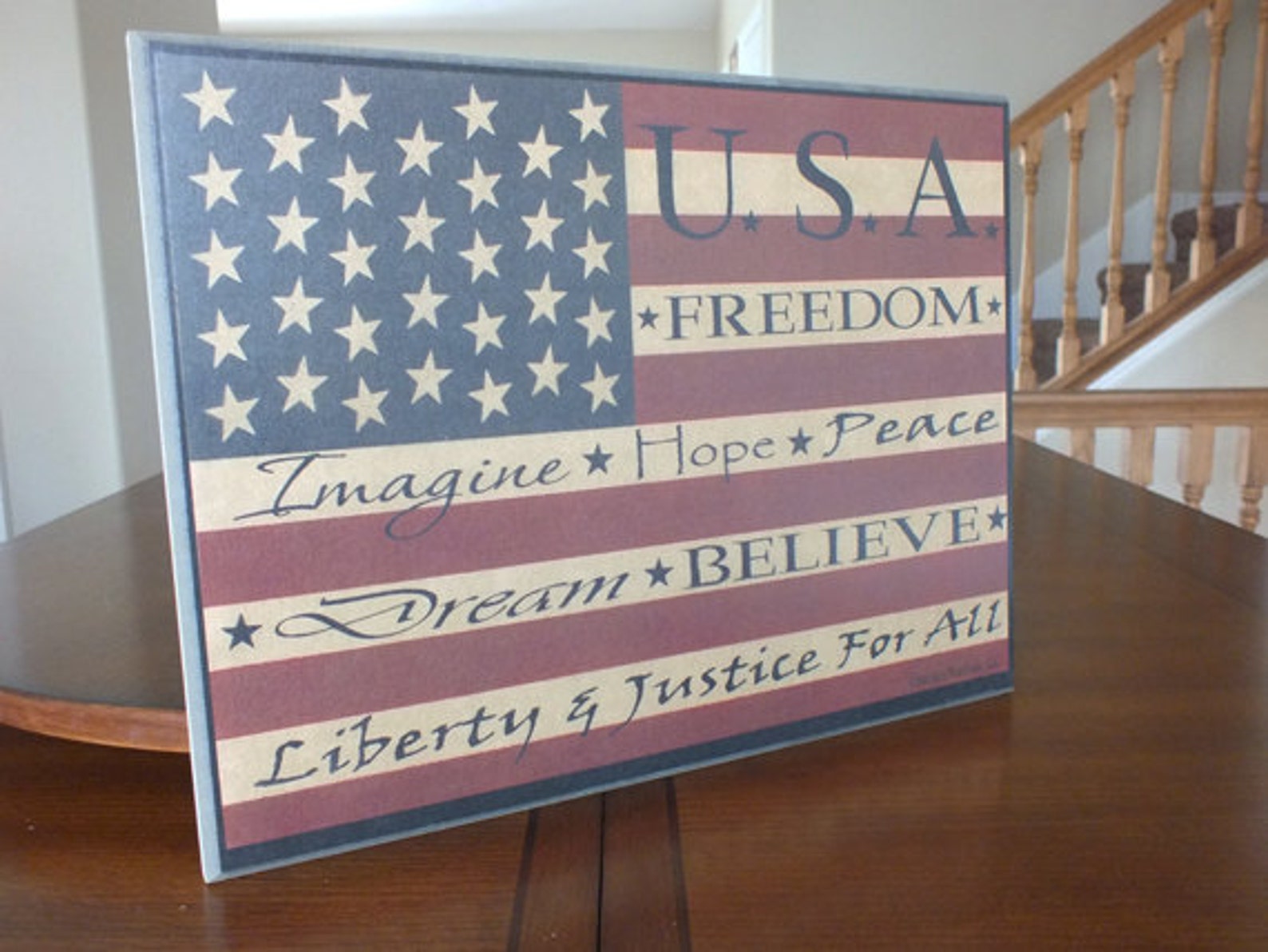 Americana Sign Flag Sign Wood Plaque Signs W/ Sayings | Etsy