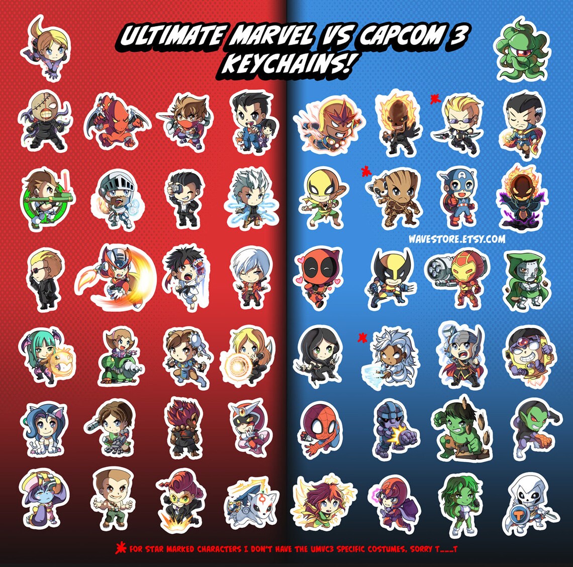 UMVC3 2" Keychains - Etsy