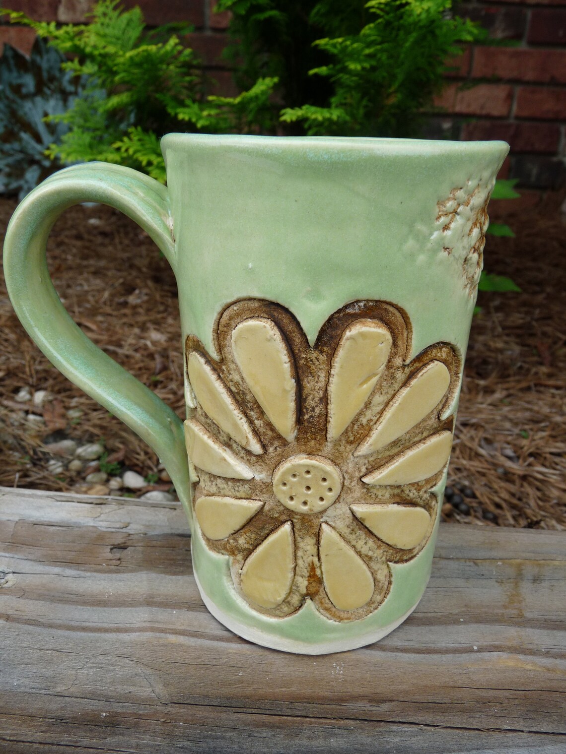DAISY MUG SPRING Flower Mug 12 Oz Textured Mug Skinny - Etsy