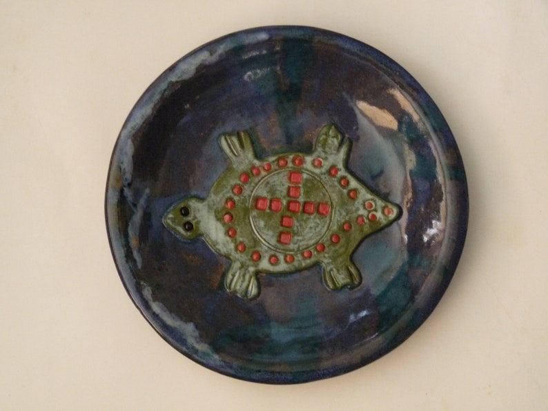 TURTLE PLATE Native Turtle Trinket Dish 7 1/4 Lunch - Etsy