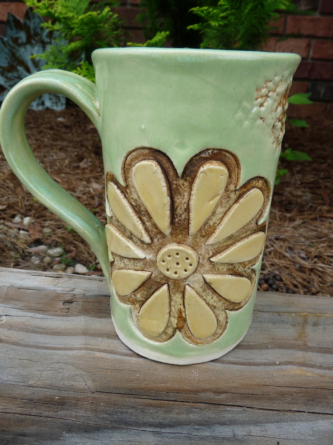 DAISY MUG, SPRING Flower Mug, 12 Oz Textured Mug, Skinny Flower Power ...