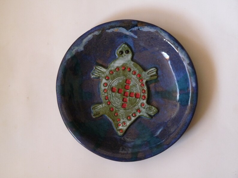 TURTLE PLATE Native Turtle Trinket Dish 7 1/4 Lunch - Etsy