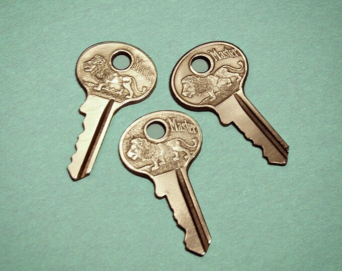 3 Old Master Lock Keys - Lion Logo - Vintage 1920s - Etsy