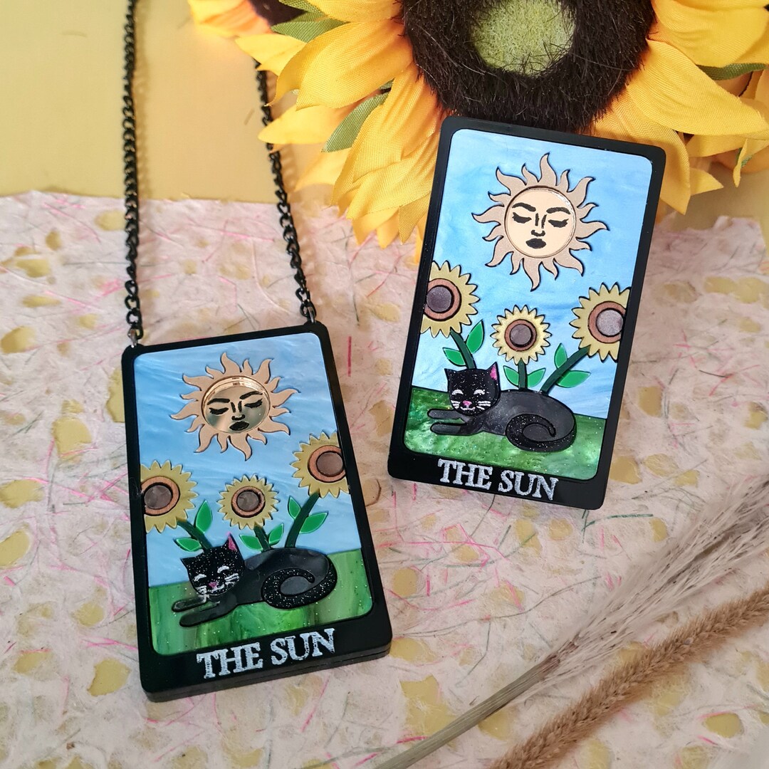 The Sun Cat Tarot Brooch or Necklace - Etsy