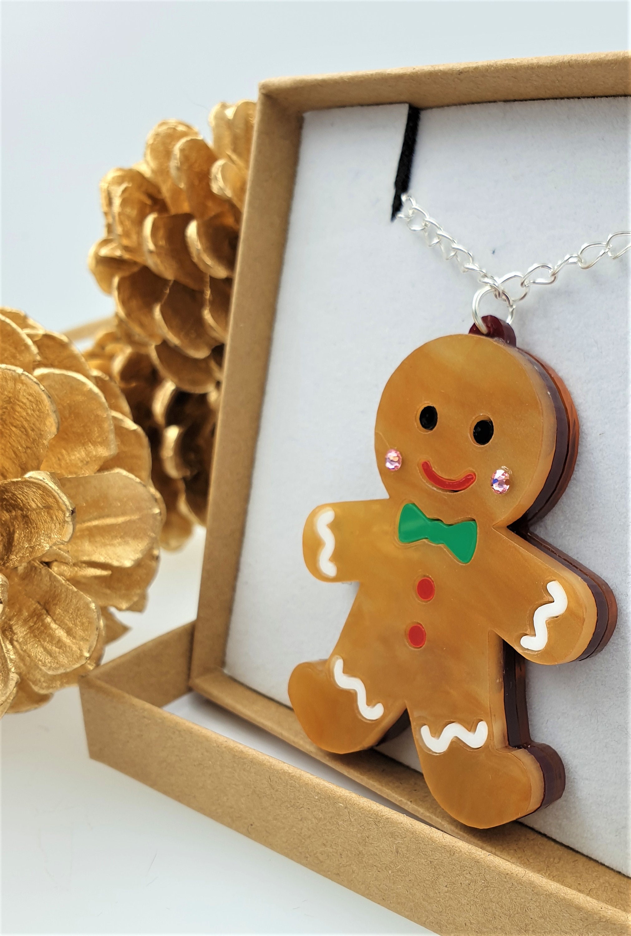 Gingerbread Man Reversible Pendant - Etsy