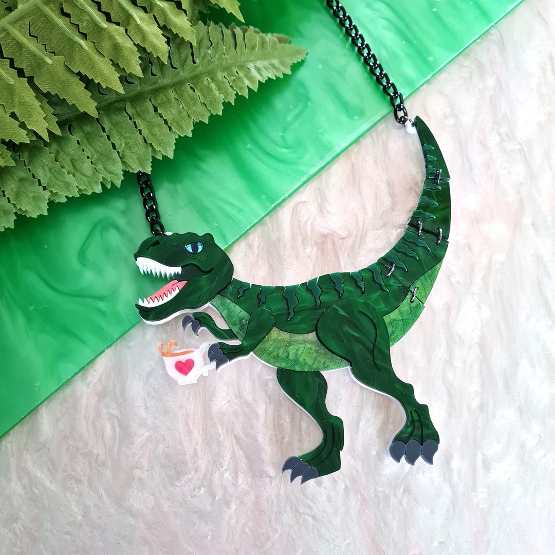 Tea Rex, T Rex, Dinosaur, Statement Necklace - Etsy