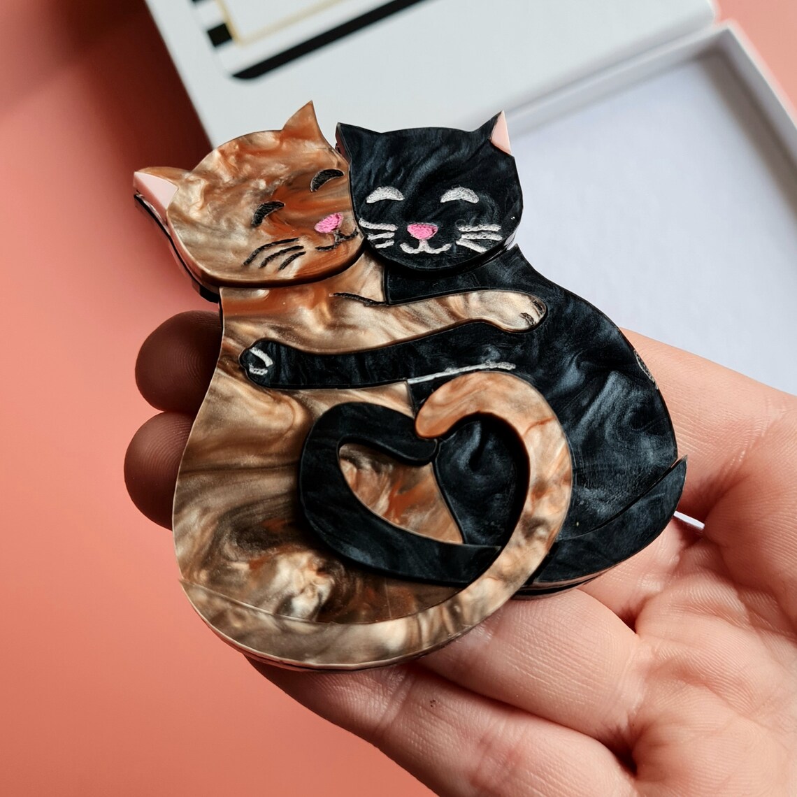 The Purrfect Match Cat Brooch or Necklce - PRE ORDER - Etsy