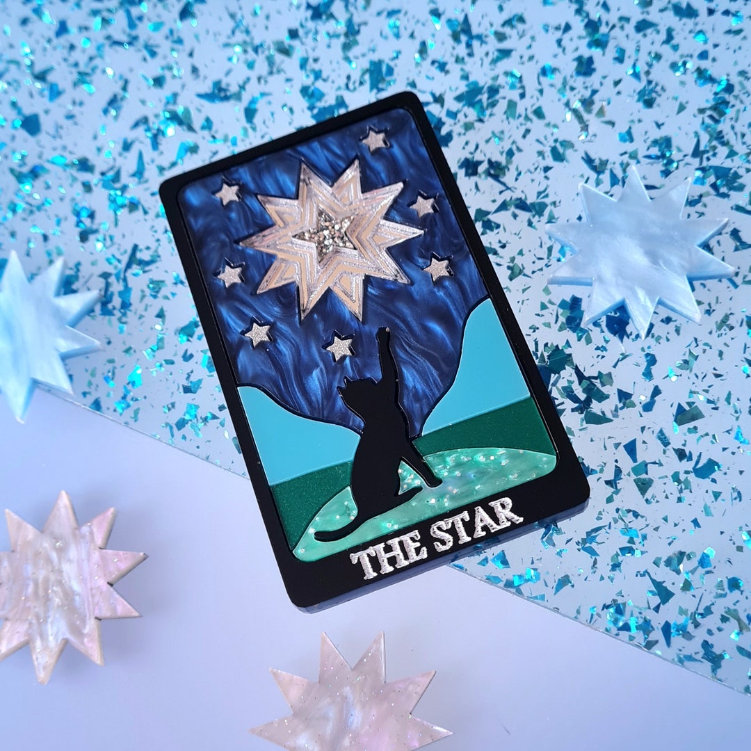 The Star Cat Tarot Card Brooch or Necklace - Etsy