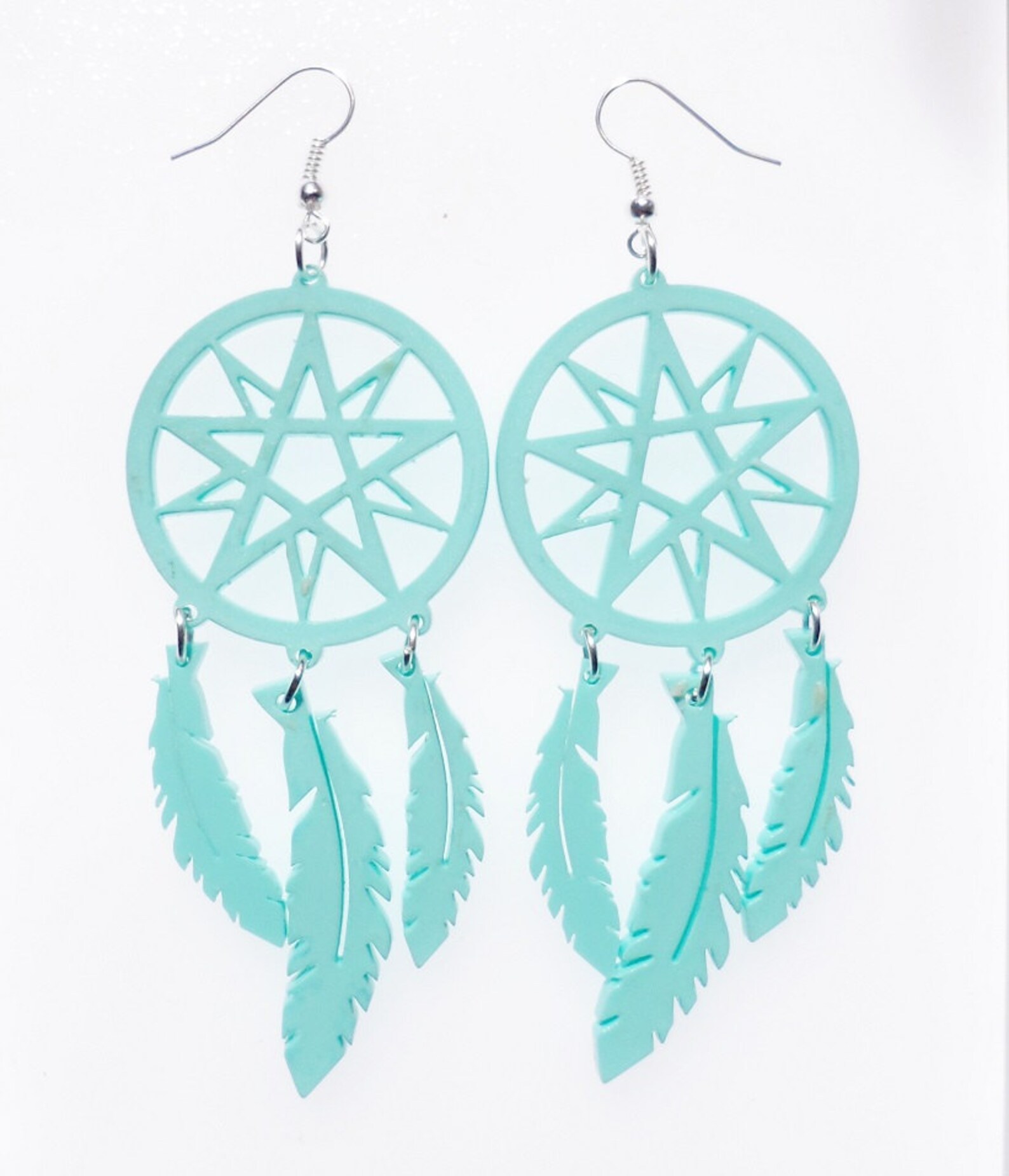 Pastel Pentacle Dream Catcher Earrings - Etsy