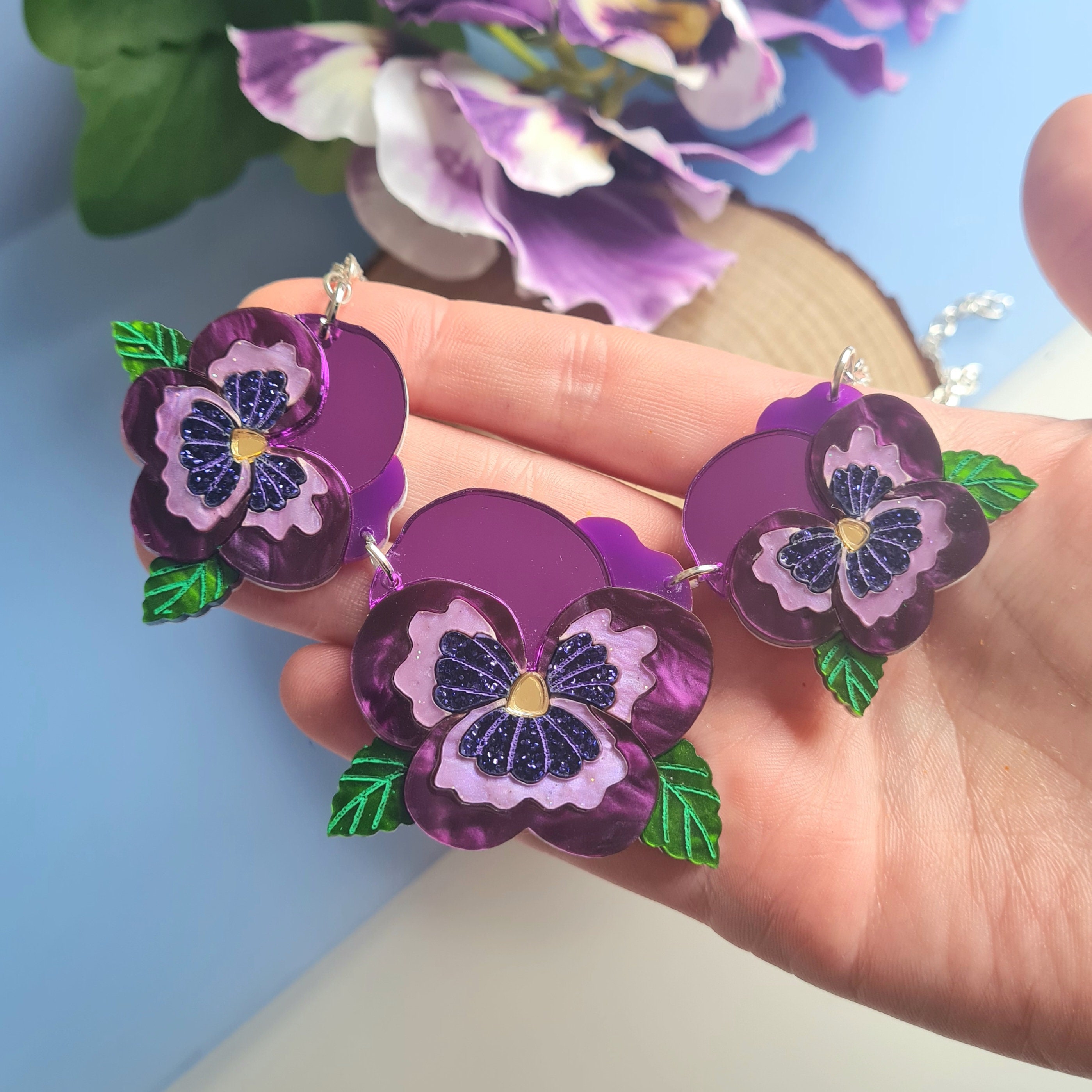Pansy Charm Necklace - Small - Pre Order - Etsy