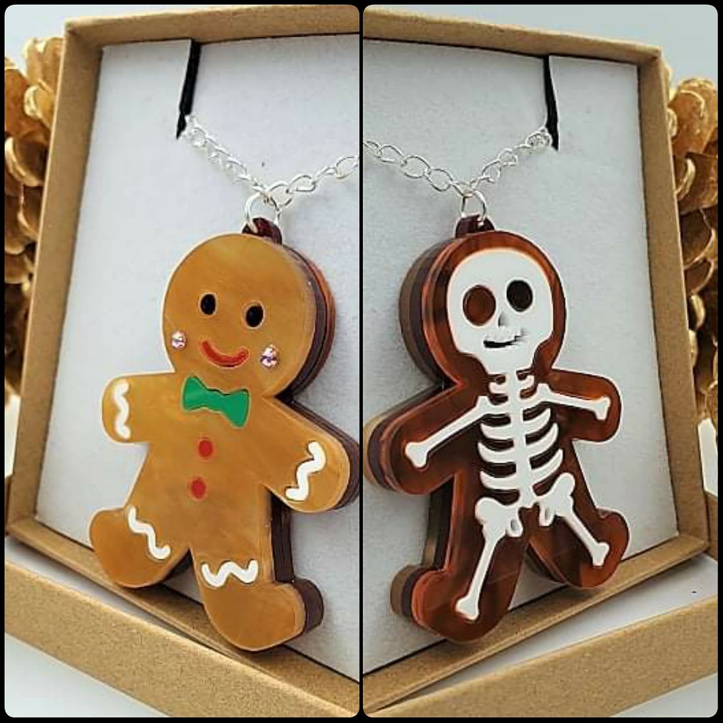 Gingerbread Man Reversible Pendant - Etsy