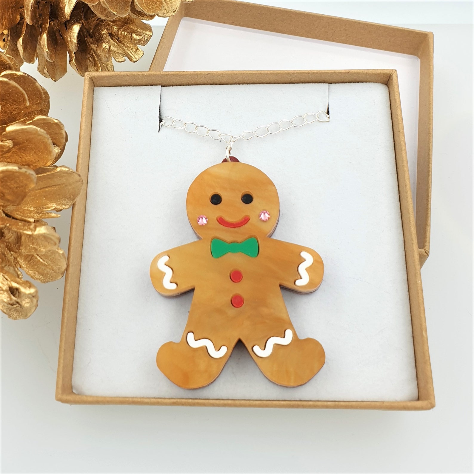 Gingerbread Man Reversible Pendant - Etsy