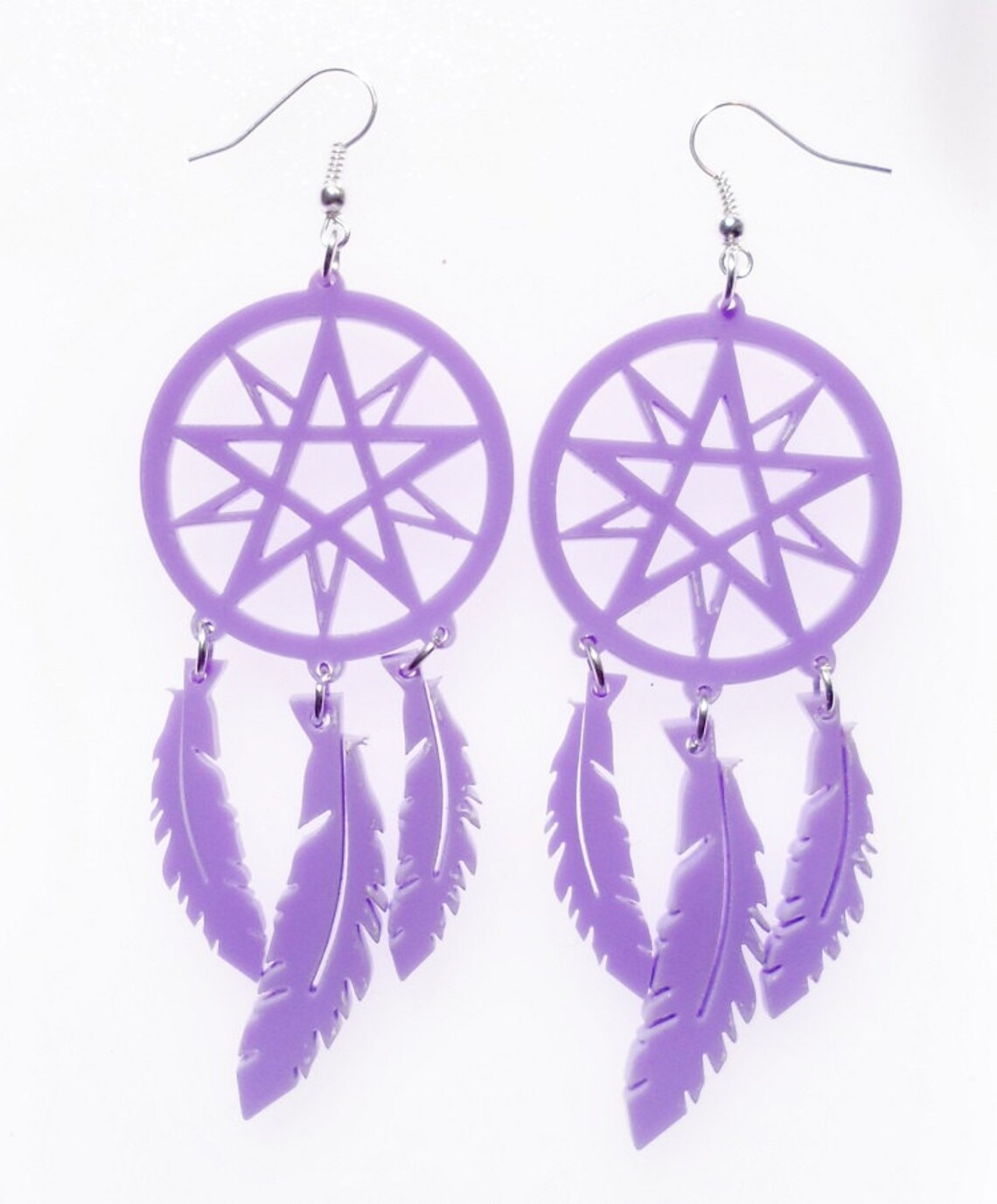 Pastel Pentacle Dream Catcher Earrings - Etsy