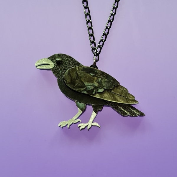 Raven Brooch - Etsy