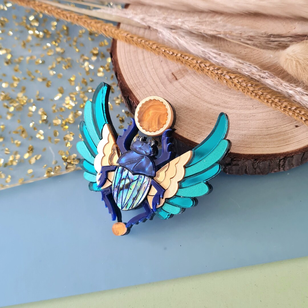 Scarab Beetle Khepri Egyptian Inspired Brooch or Necklace - Etsy
