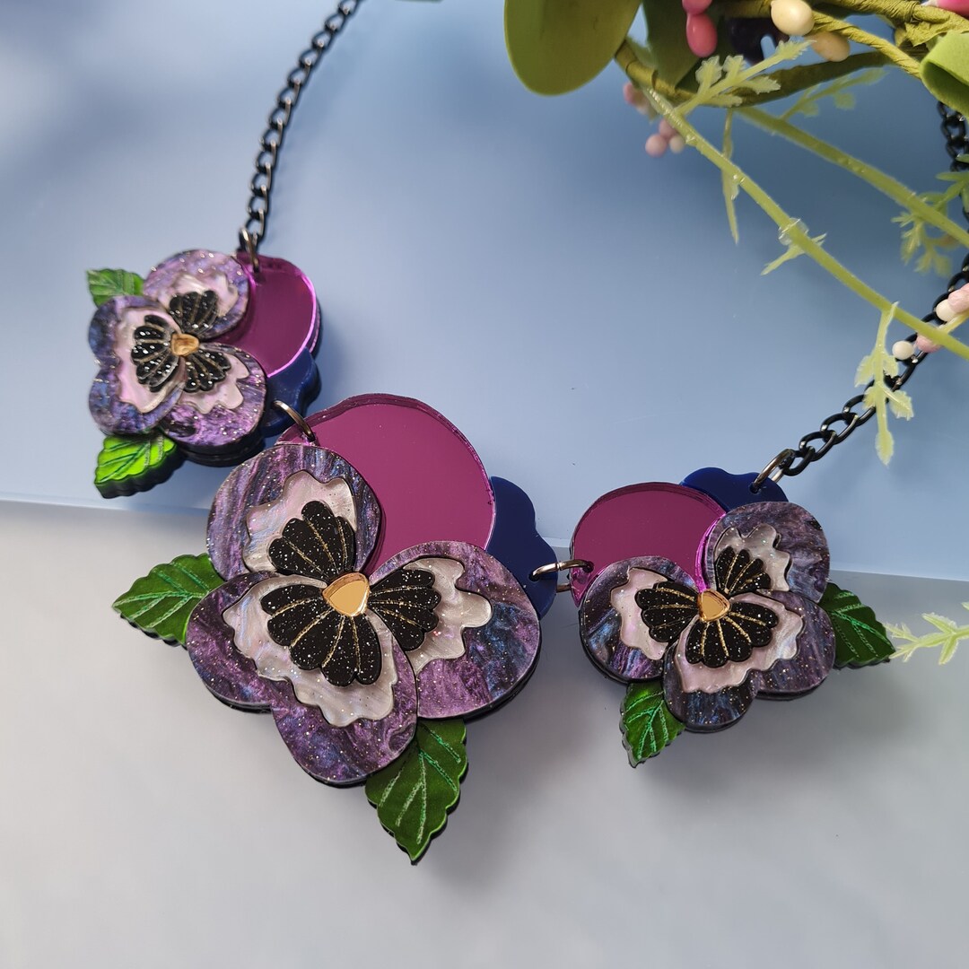 Pansy Charm Necklace - Small - Pre Order - Etsy