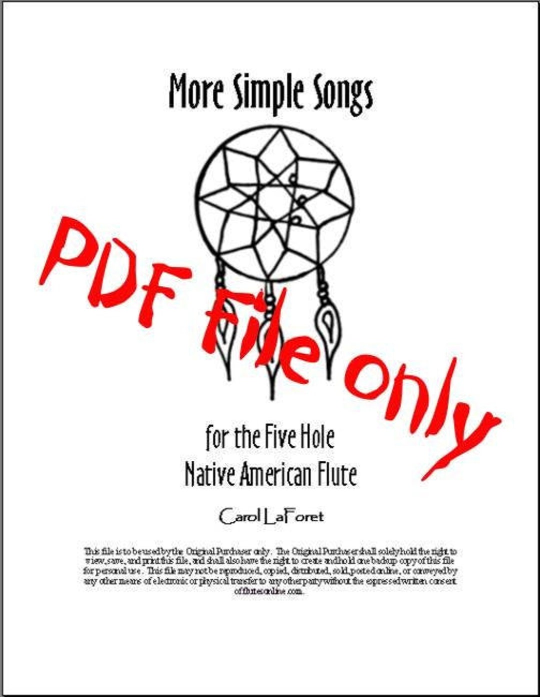More Simple Songs for the 5 Hole Native American Flute PDF File - Etsy