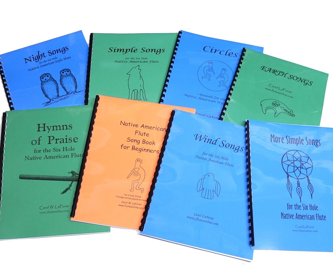 Songbook Set of 8 Books - for 6 Hole Flute Native American Flute Song ...