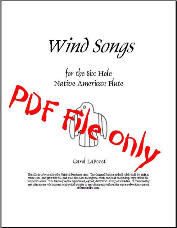Wind Songs for the 6 Hole Native American Flute PDF File - Etsy