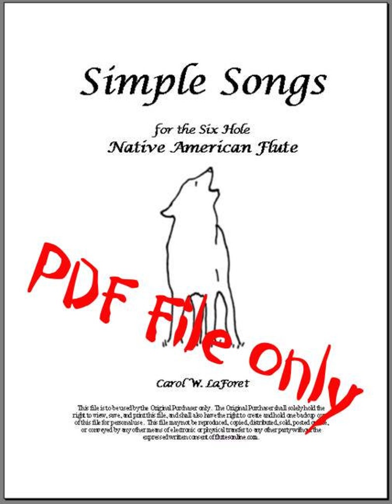 Simple Songs for the 6 Hole Native American Flute PDF File - Etsy