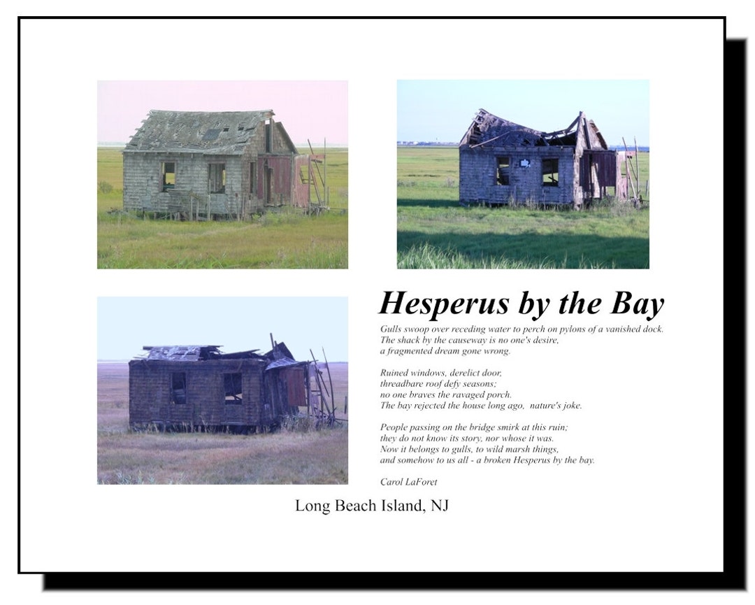Shack on Long Beach Island LBI, Montage of 3 Pictures and Poem Mounted ...