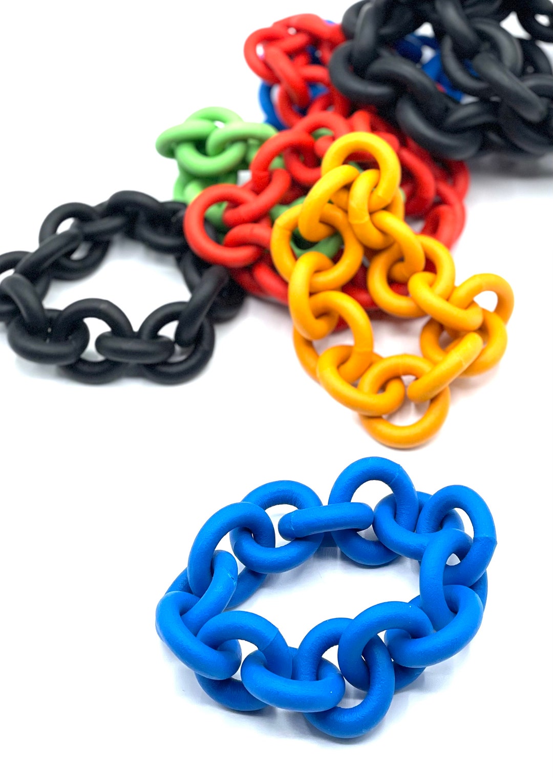 Rubber Bracelet chunky Links - Etsy