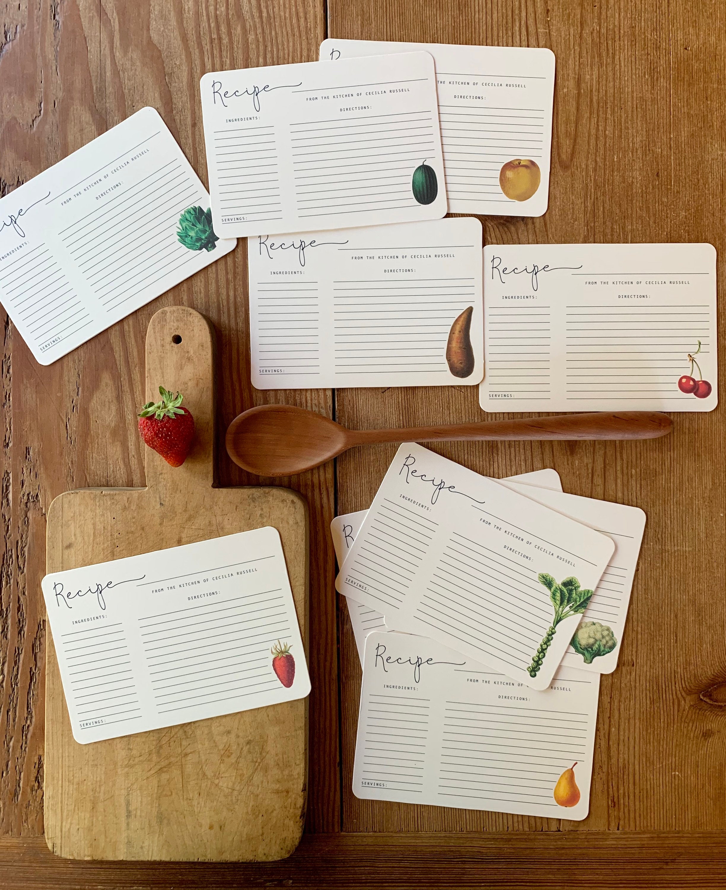 Personalized recipe cards | Etsy