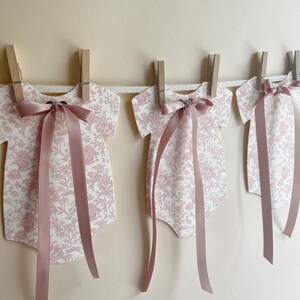Girl Baby Shower Decorations, 8 Elegant Pink Damask Bodysuits With Pink ...
