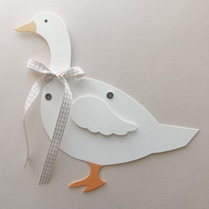 Goose Baby Shower Decoration, Beige Gingham Bows, Nursery Decor, Cute ...