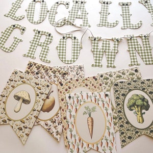 Baby Shower Locally Grown Banner Garland, Farmer's Market Decor ...
