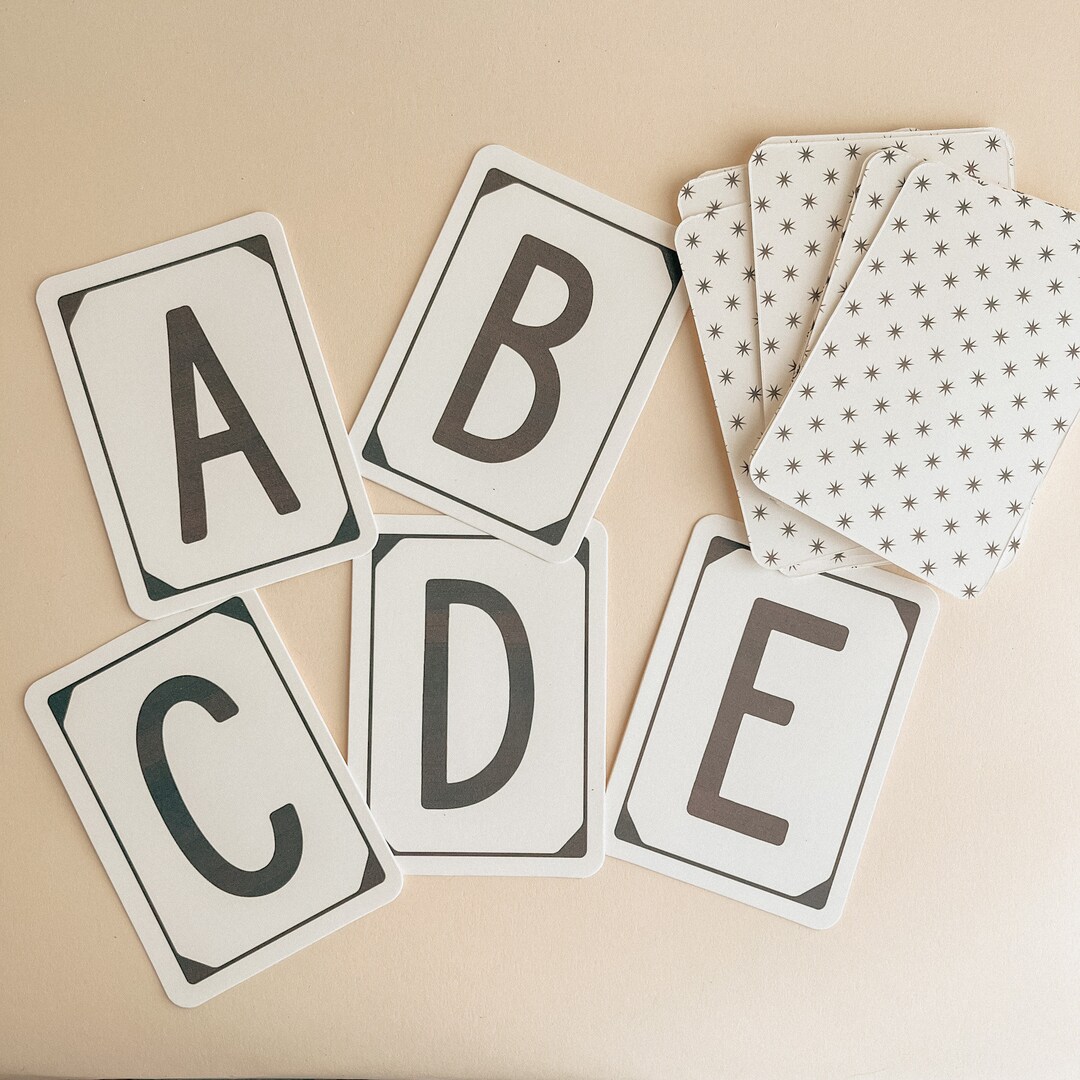 ABC Alphabet Flashcards, Black and White Minimal Design, Small Flash ...