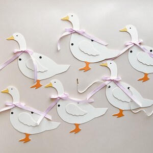 Goose Baby Shower Decoration, Pink Gingham Bows, Nursery Decor, Cute ...