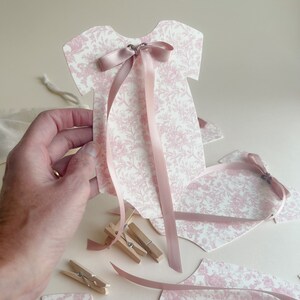Girl Baby Shower Decorations, 8 Elegant Pink Damask Bodysuits With Pink ...