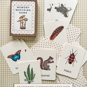 Matching Memory Nature Game for Preschool, Enchanting Woodland Gift ...